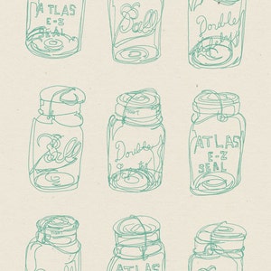 Mason Jar Wall Decor, Ball Jar Art Print, Rustic Kitchen Decor ...