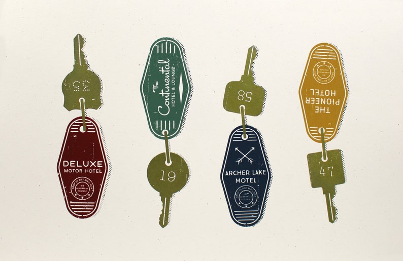 Hotel Key Wall Art Motel Keychain Retro Hotel Decor Key - Etsy