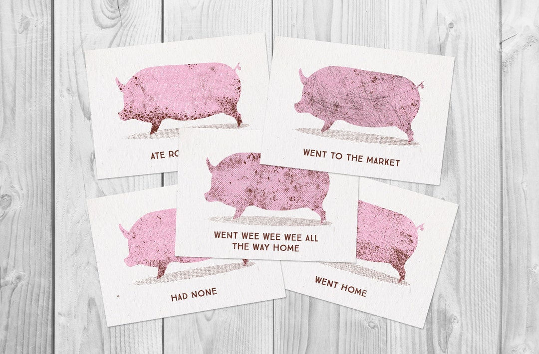 Nursery Rhyme Print This Little Piggy Pig Wall Art Nursery - Etsy
