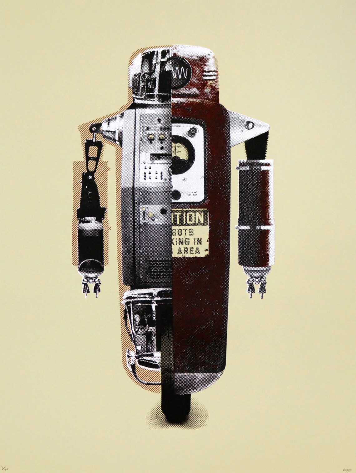 Robot Art Print, Retro Robot Wall Art, Vintage Robot Schematic, 50's ...