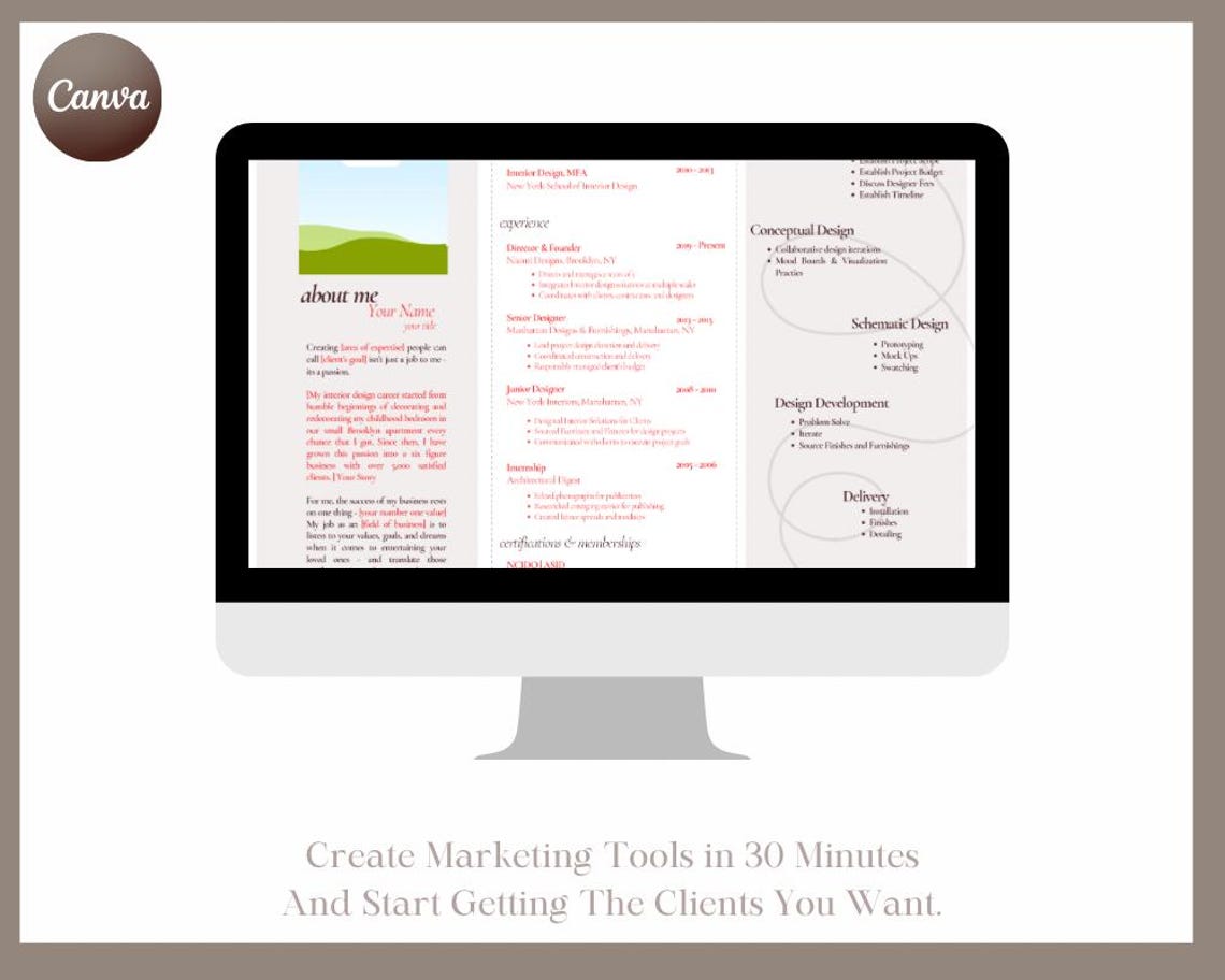 Editable Small Business Digital Canva Marketing Brochure Template ...