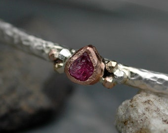 Raw Rough Diamond Rose Gold Yellow Gold and Sterling Silver | Etsy