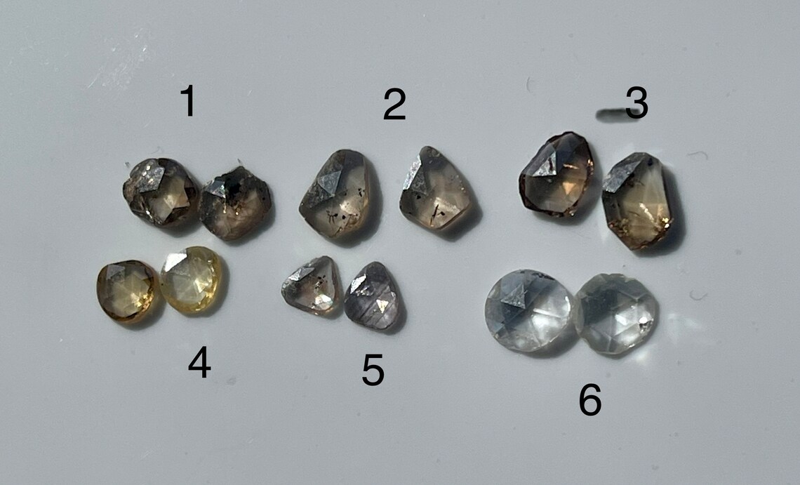 Diamond Slices in Handbuilt Recycled 14k White Rose or - Etsy