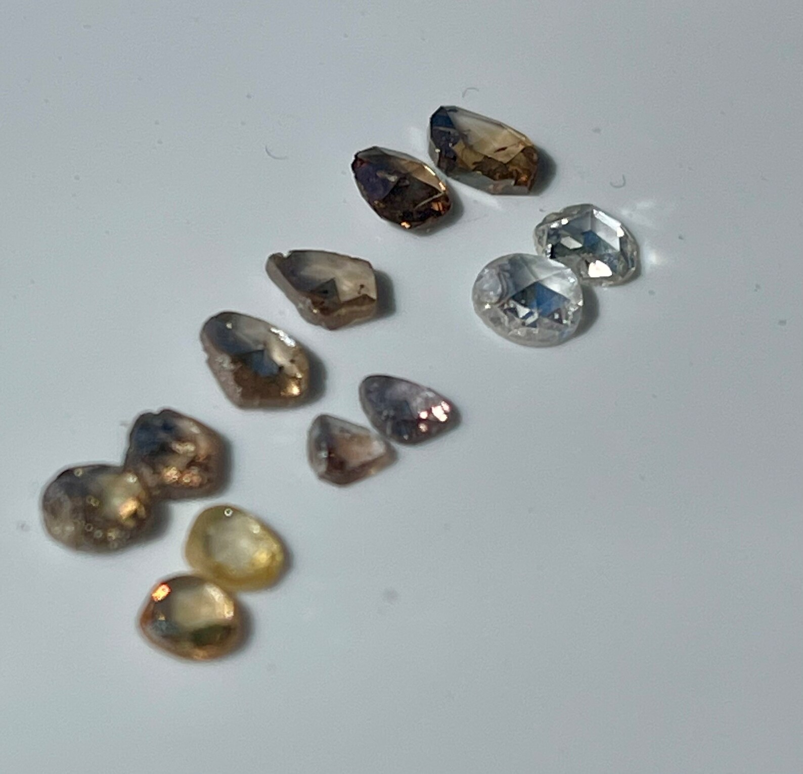 Diamond Slices in Handbuilt Recycled 14k White Rose or - Etsy