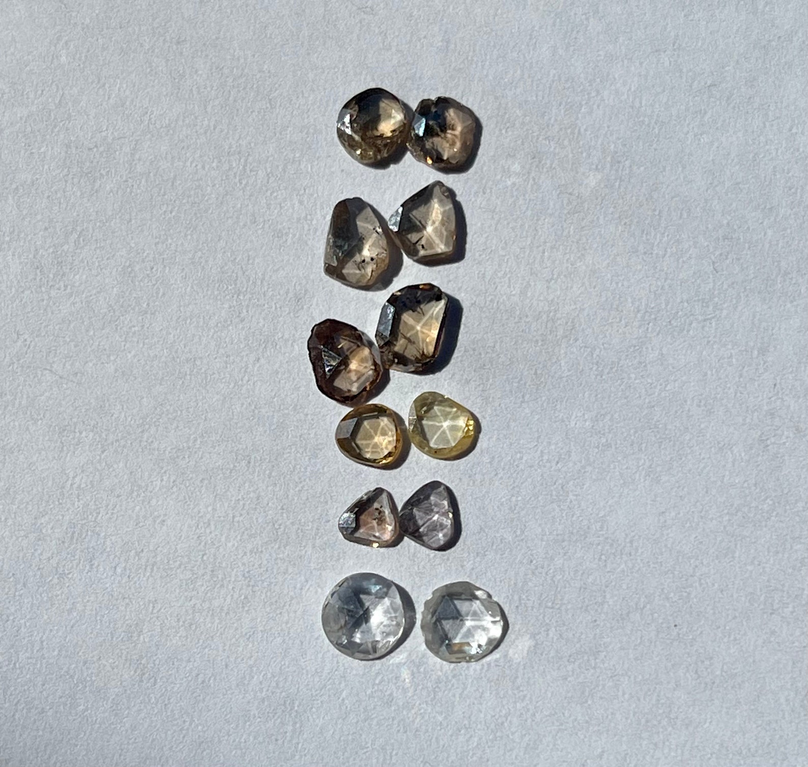 Diamond Slices in Handbuilt Recycled 14k White Rose or - Etsy