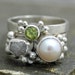 Multistone Freshwater Pearl Rough Raw Diamond and Peridot - Etsy