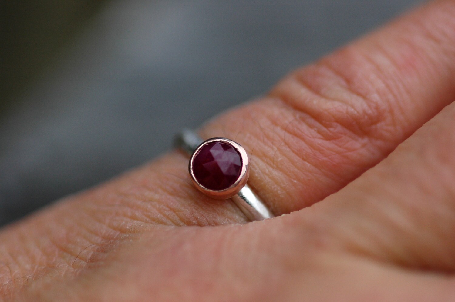 ON SALE- Ready to Ship Rose Cut Ruby Recycled Rose Gold and Sterling ...