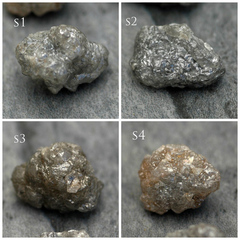 Huge Silver Raw Rough Diamond Engagement Ring in Recycled 18k | Etsy