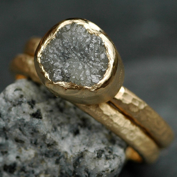 Uncut Engagement Ring - Etsy