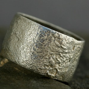 Reticulated Wide-band Sterling Silver Ring- Custom Made Handmade - Etsy