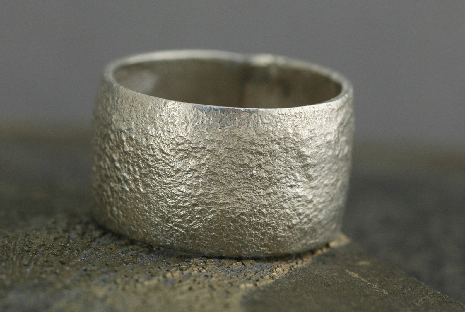 Reticulated Wide-band Sterling Silver Ring Custom Made | Etsy