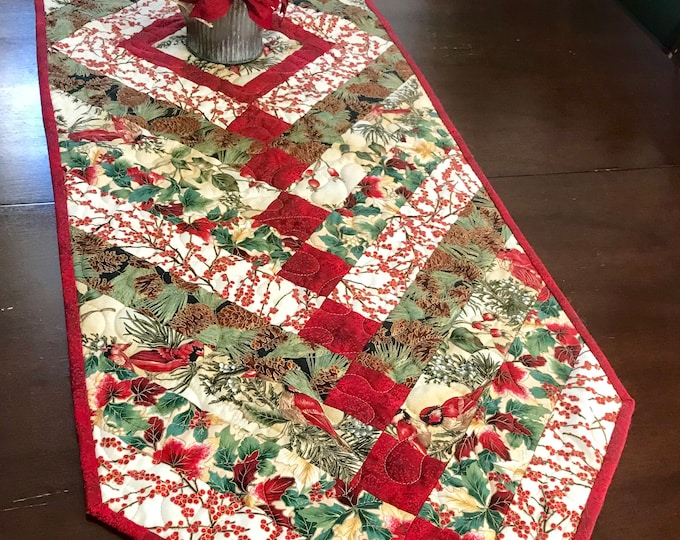 French Braid Xmas Holiday Quilted Table Runner - Etsy
