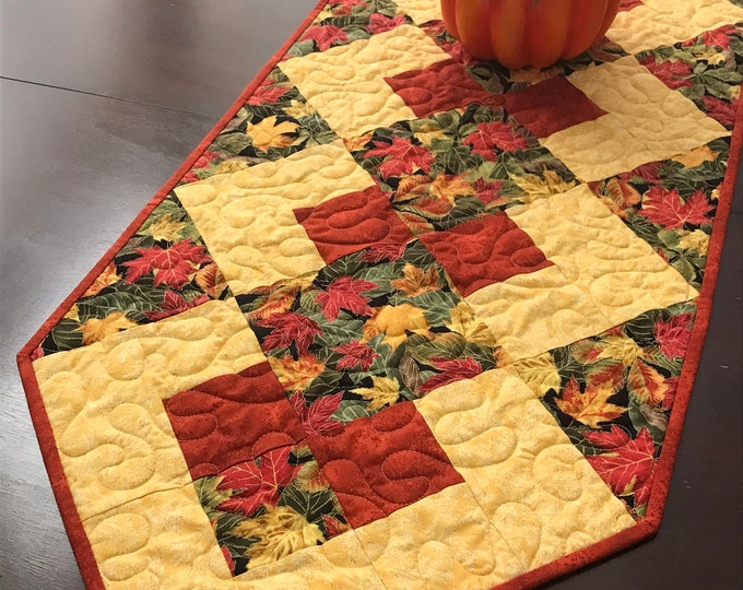 Autumn Leaves Holiday Quilted Table Runner - Etsy