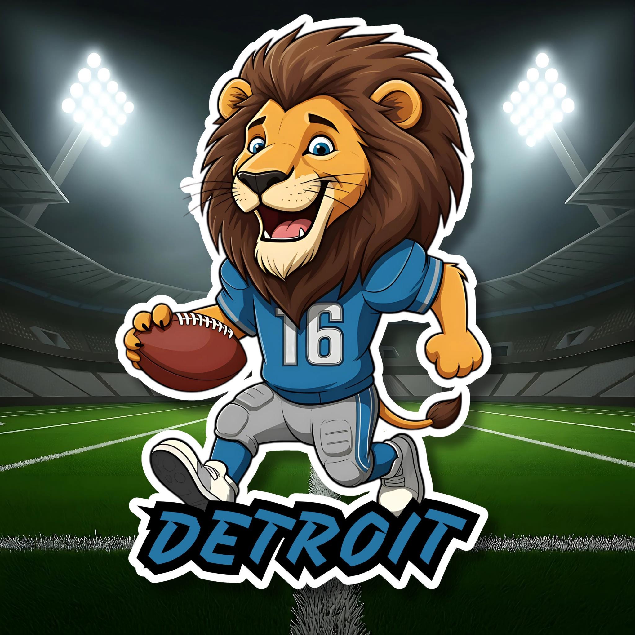 Detroit Lions Sticker | Detroit Lions Fan Gift | Detroit Lions Party ...