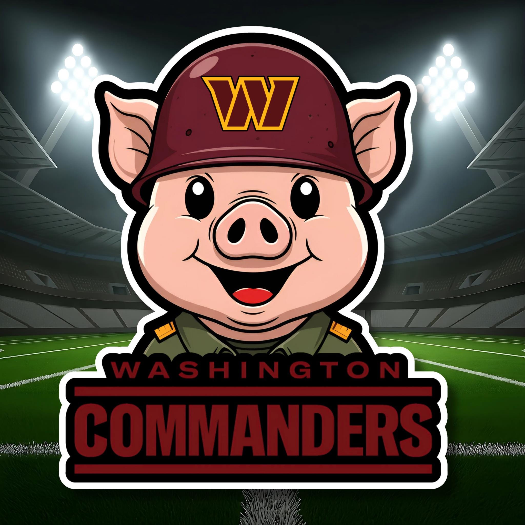 Washington Commanders Sticker | Washington Commanders Fan Gift | Vinyl Wall Decal | Major Tuddy ...