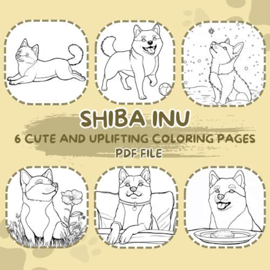 Shiba Inu: Cute and Easy Coloring Pages by Alyssa Fox - Printable PDF ...