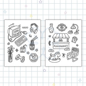 Me Time Coloring Pages, Set 1 of 4, 10 Pages of Cute Simple Doodles ...