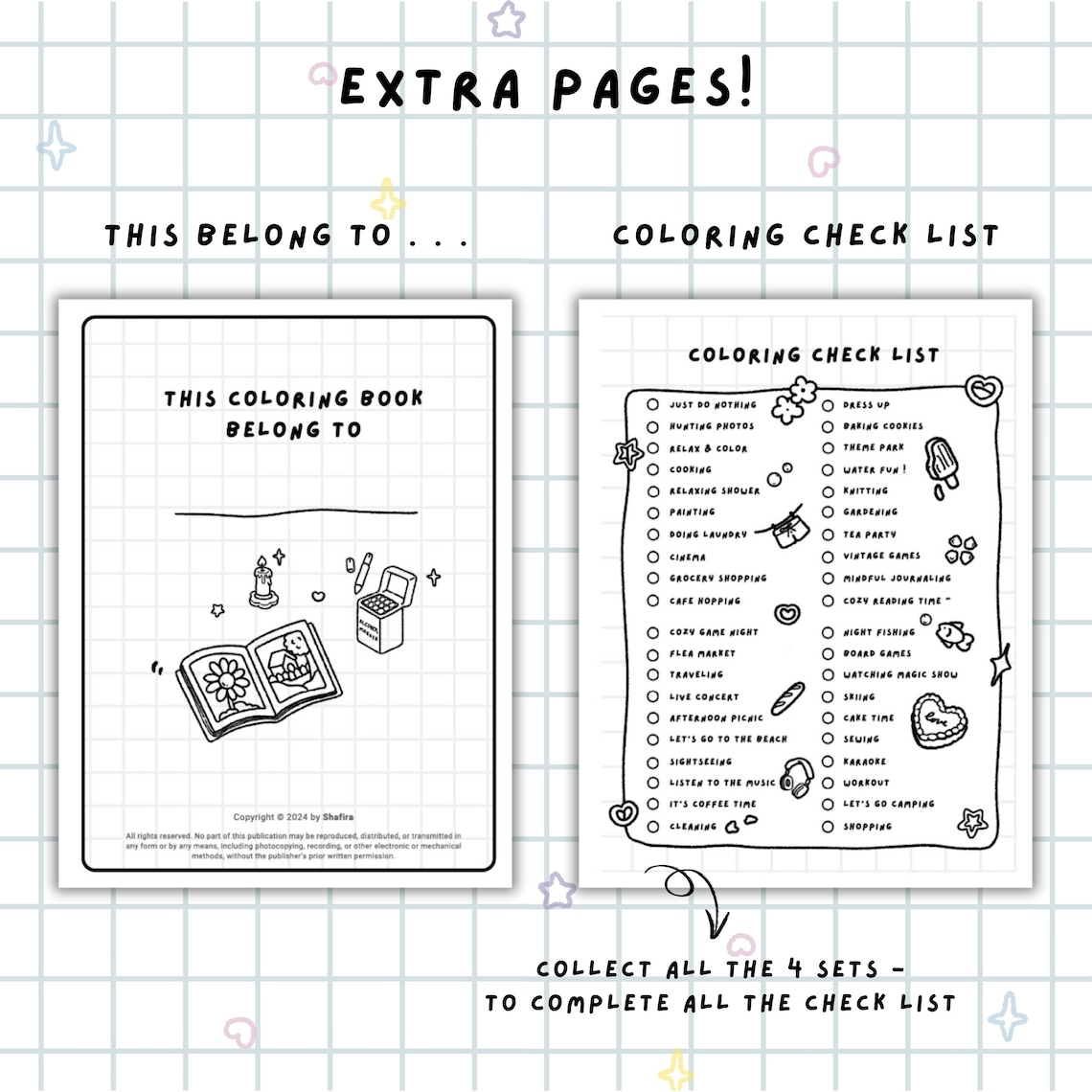 Me Time Coloring Pages, Set 1 of 4, 10 Pages of Cute Simple Doodles ...