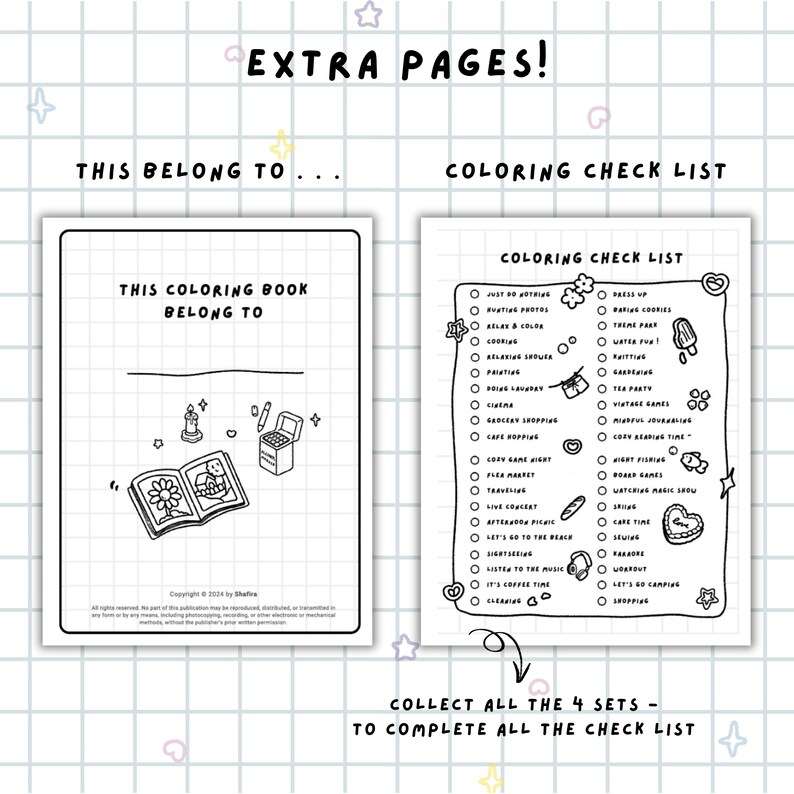 Me Time Coloring Pages, Set 1 of 4, 10 Pages of Cute Simple Doodles ...