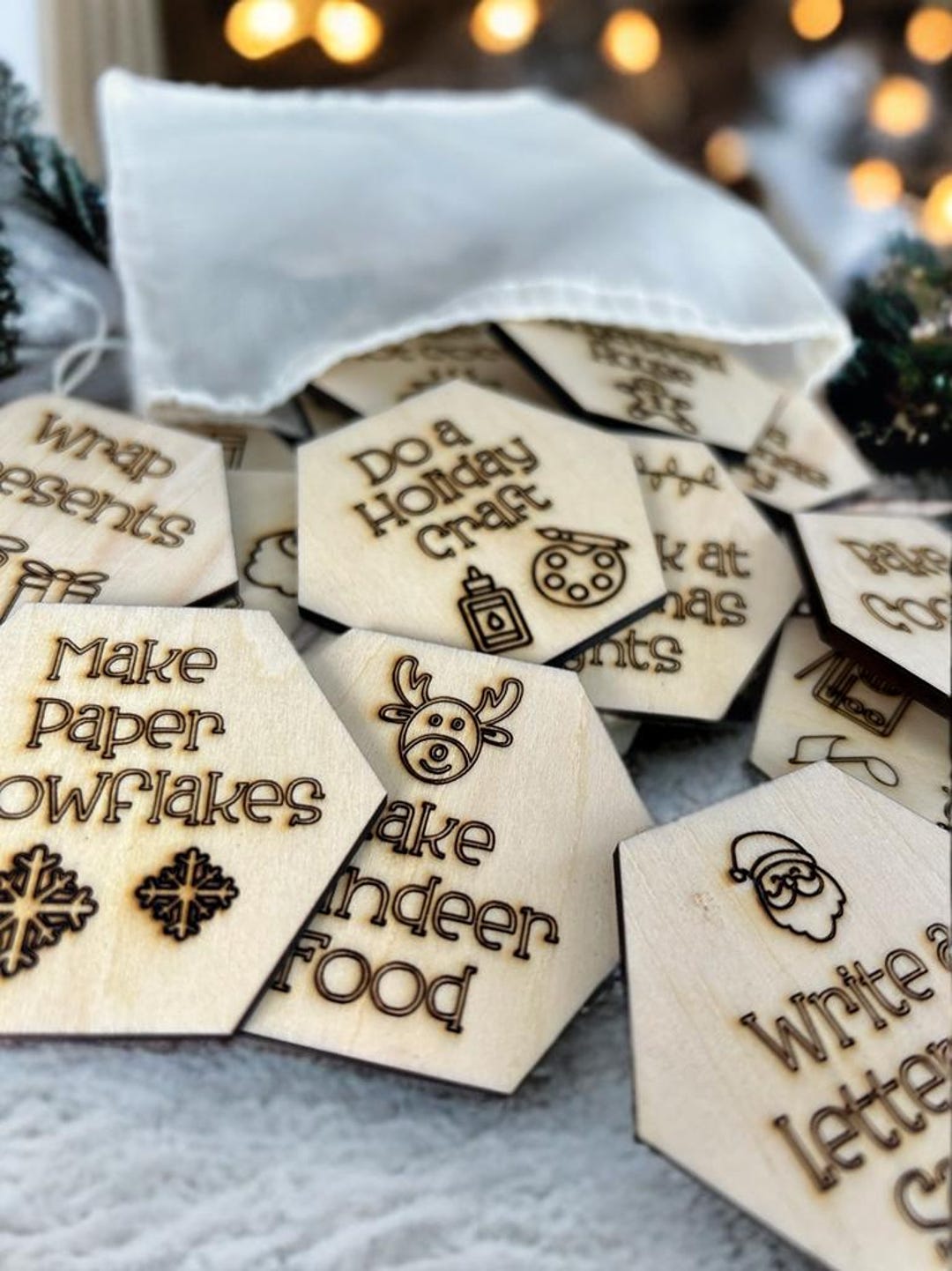 Laser Cut Christmas Activity Tokens: Holiday Family Game - Etsy