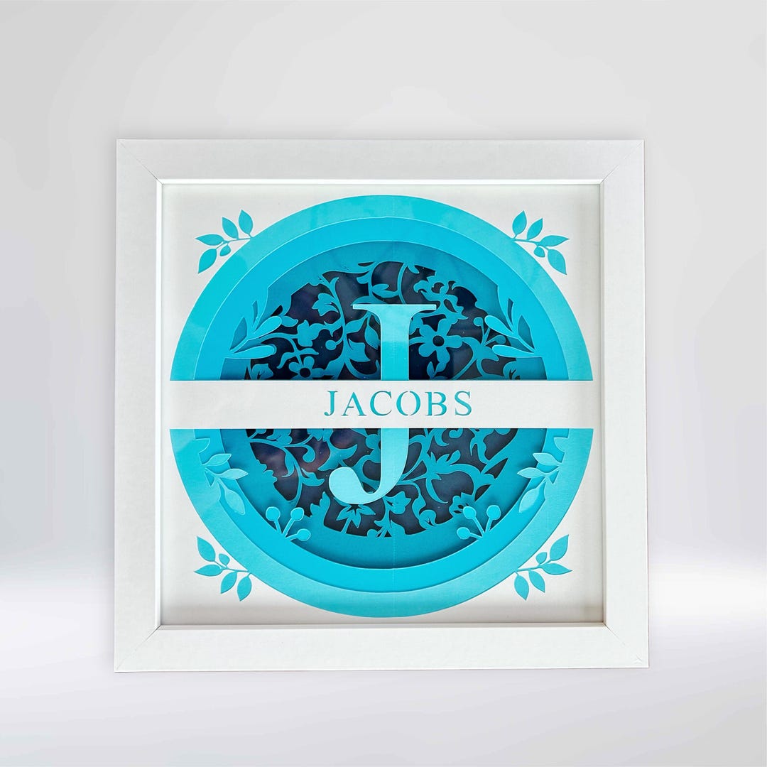 Custom Monogram 3D Layered Shadow Box Art - Etsy