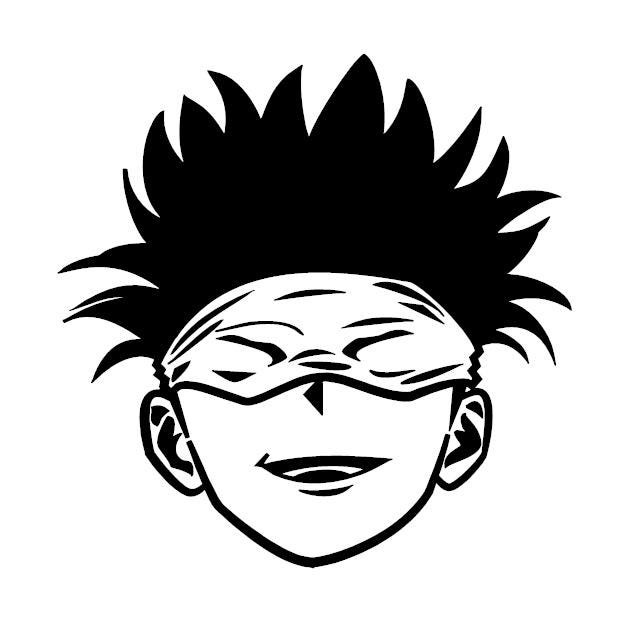 J.e.products 6in Gojo Satoru Jujutsu White Vinyl Sticker for Trucks ...