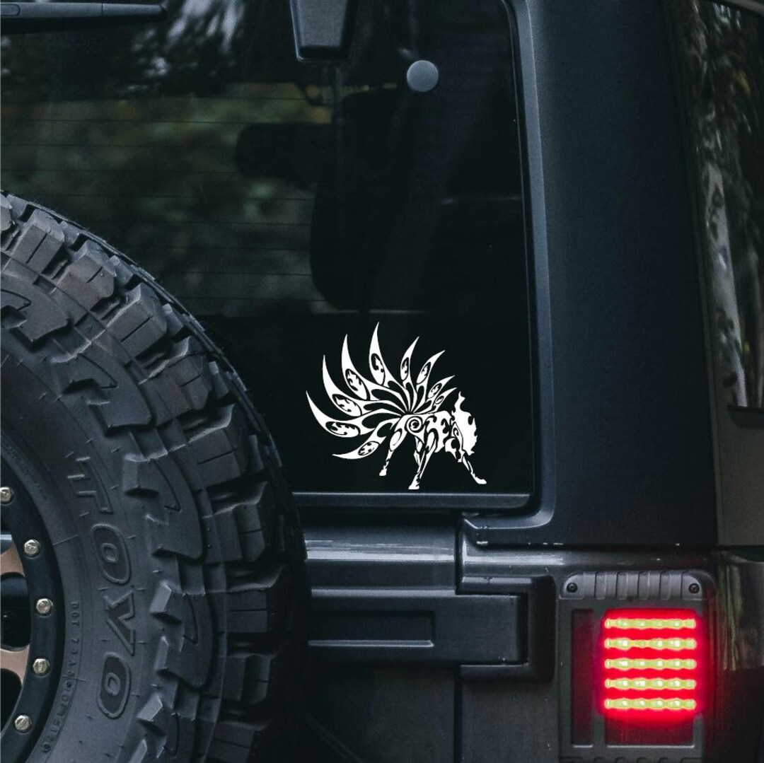 J.e.products 5in Nine Tails Fire Fox Vinyl Decal Sticker for Trucks ...