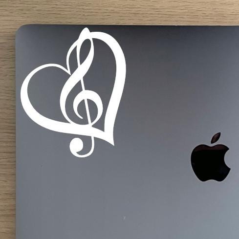 J.e.products 4in Music Note Treble Clef Heart Vinyl Sticker for Trucks ...