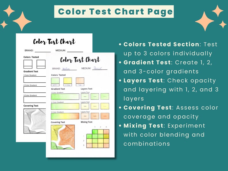 44 Page Printable Color Swatch Test Journal Pen and Marker Testing ...