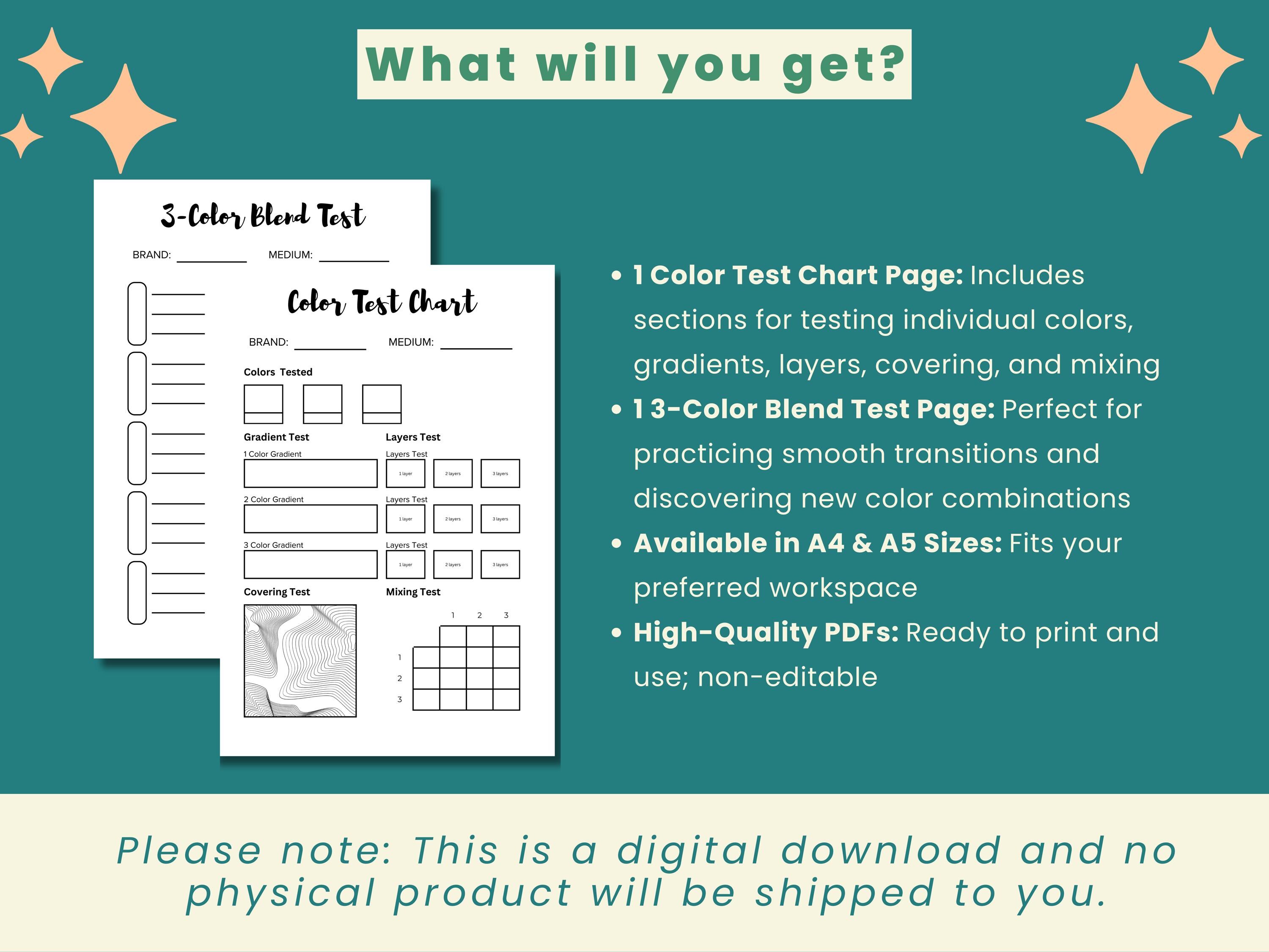 Printable Pen Test Bundle Blank Color Swatch Journal Ink Swatch Marker ...