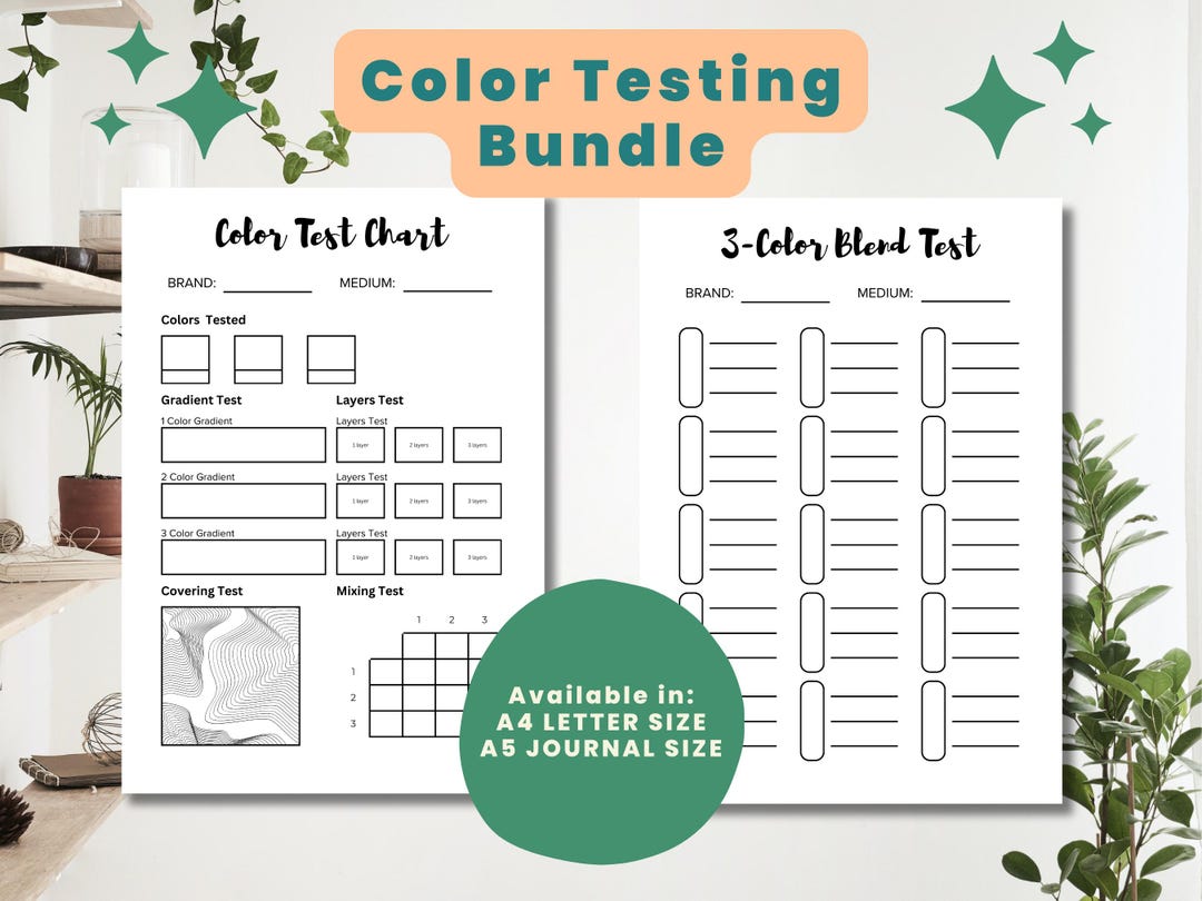 Printable Pen Test Bundle Blank Color Swatch Journal Ink Swatch Marker ...