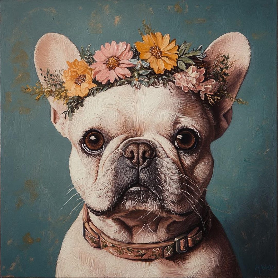 Dog Pastel Portraits With Flowers - Etsy