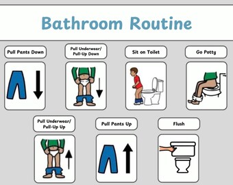 My Toileting Routine Visual Aid - Etsy