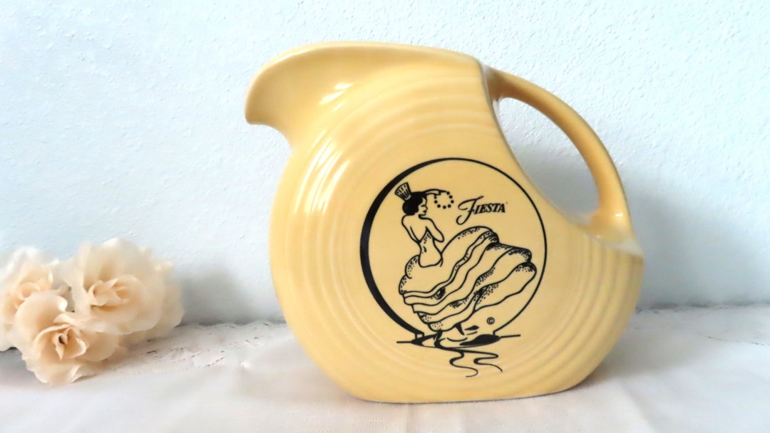 Rare Fiesta Dancing Lady Yellow Disc Pitcher 1987-2002 - Etsy