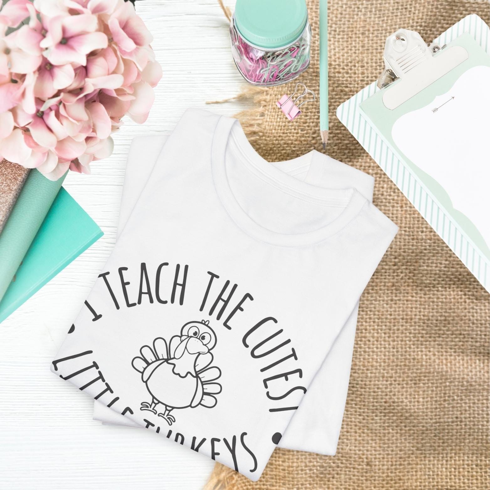 I Teach the Cutest Little Turkeys T-shirt, Teacher Thanksgiving Shirt ...