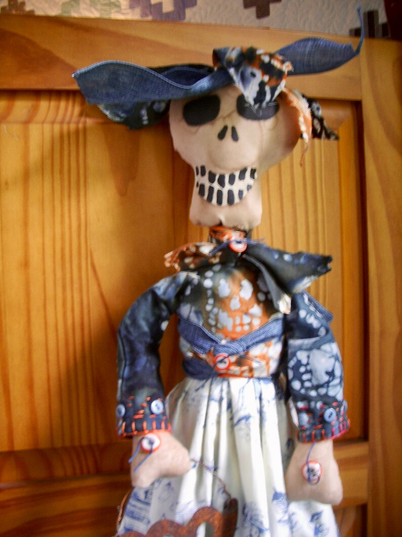 Handmade Folk Art Primitive 27" Doll-" Skelty Girl "boo" - Etsy
