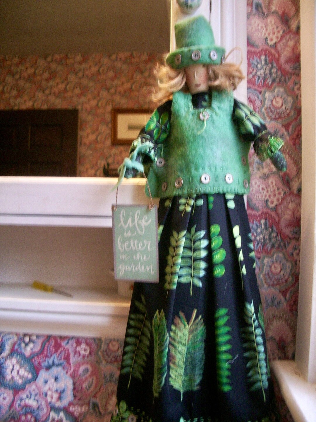 24" Handmade Primitive Folk Art Doll- Fern's Ferns - Etsy