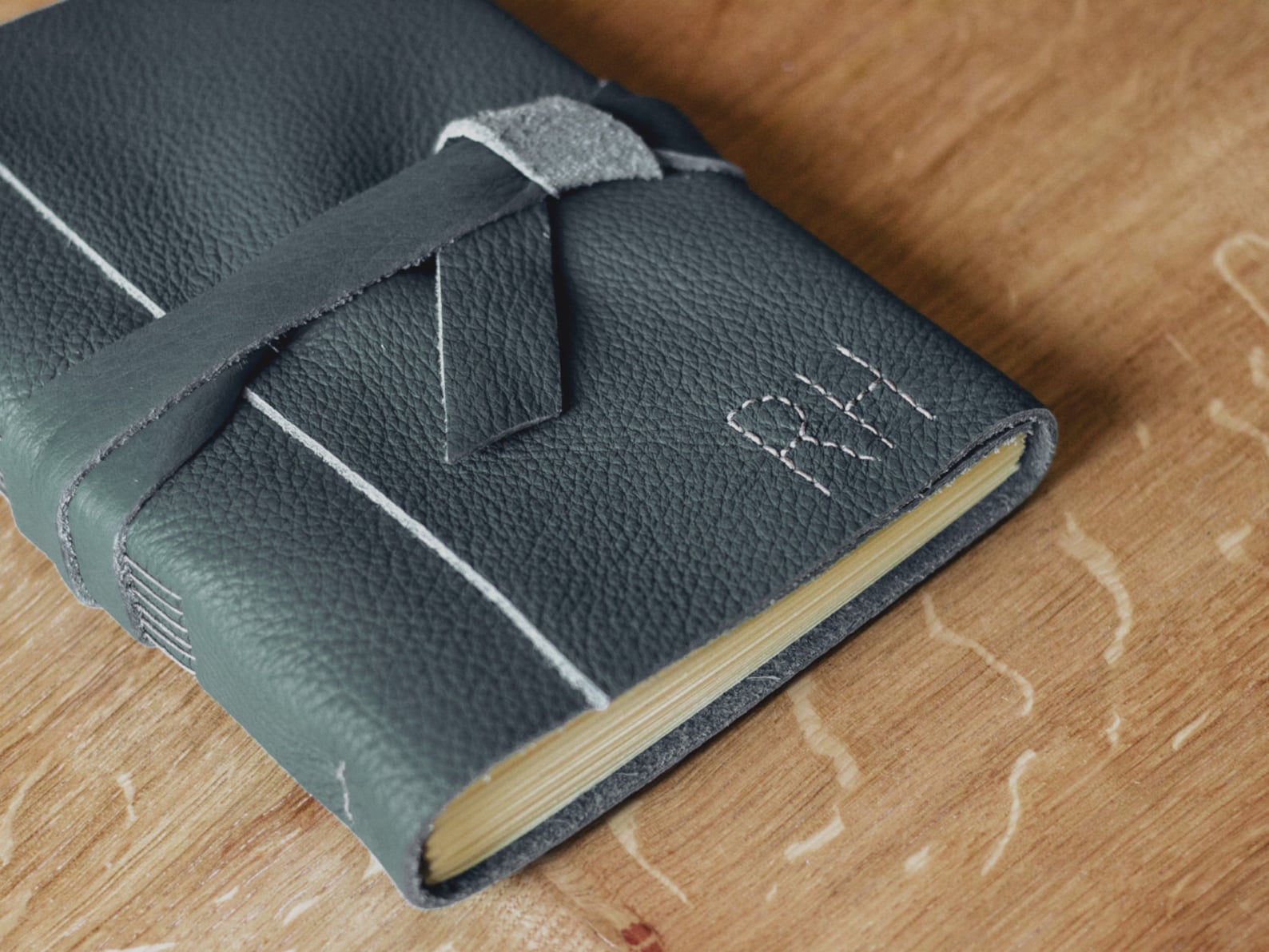 Monogram Leather Journal Hand Embroidered Leather A6 | Etsy