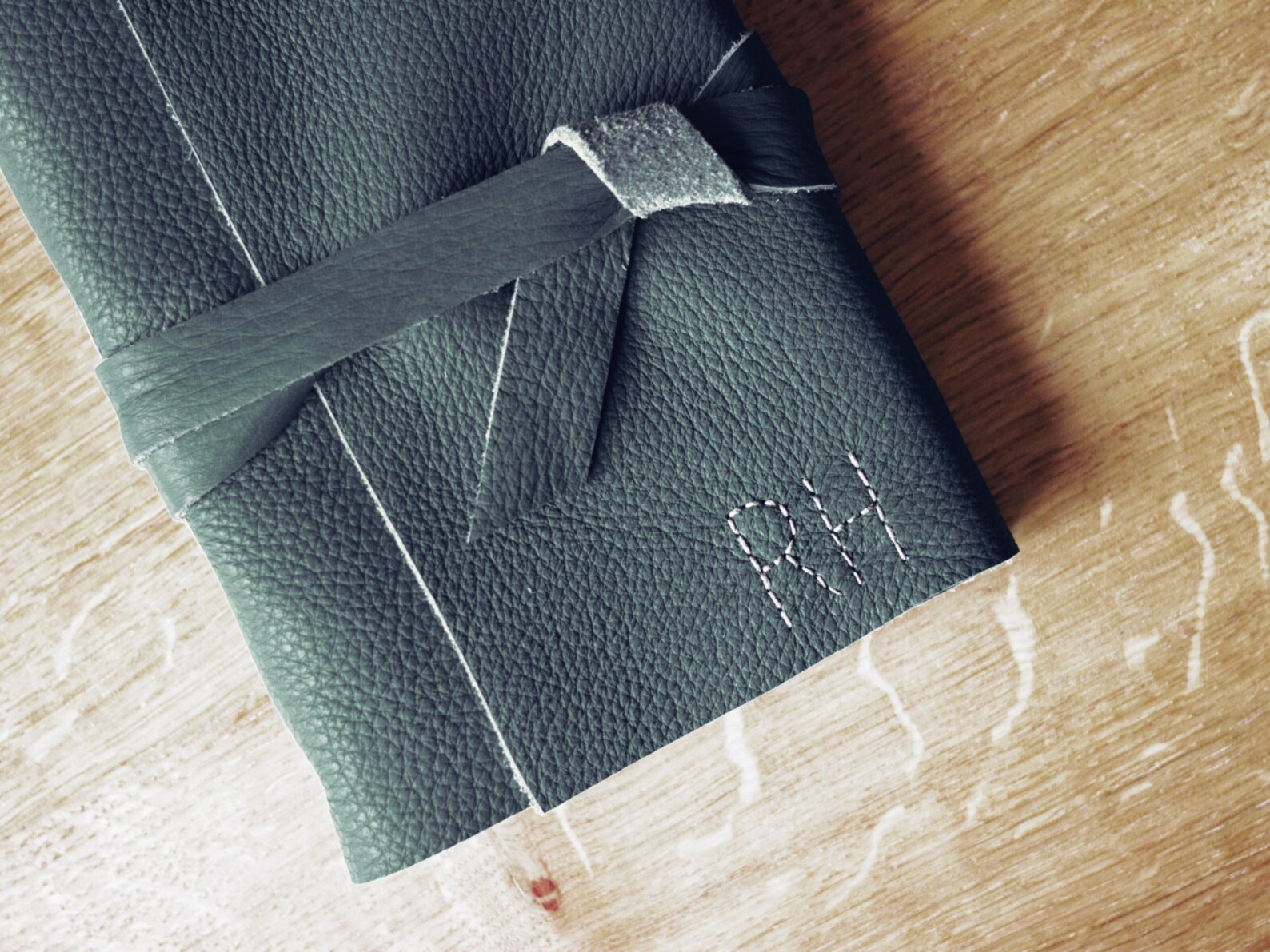 Monogram Leather Journal Hand Embroidered Leather A6 | Etsy