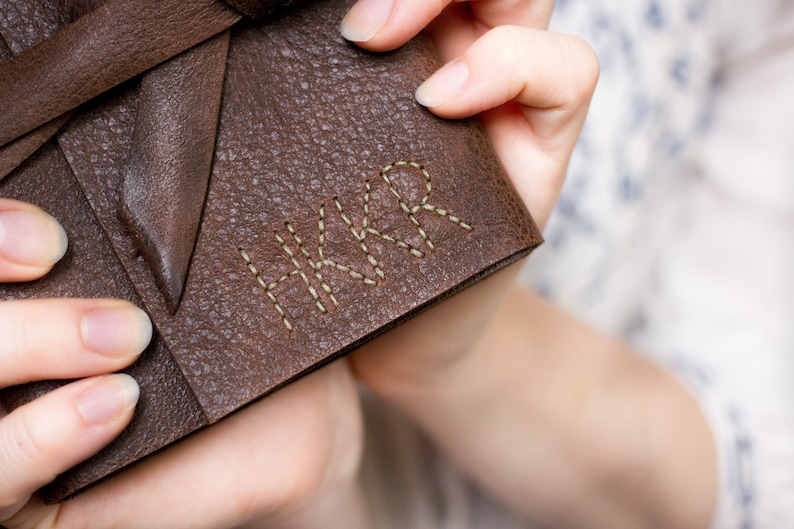 Monogram Leather Journal Hand Embroidered Leather A6 - Etsy