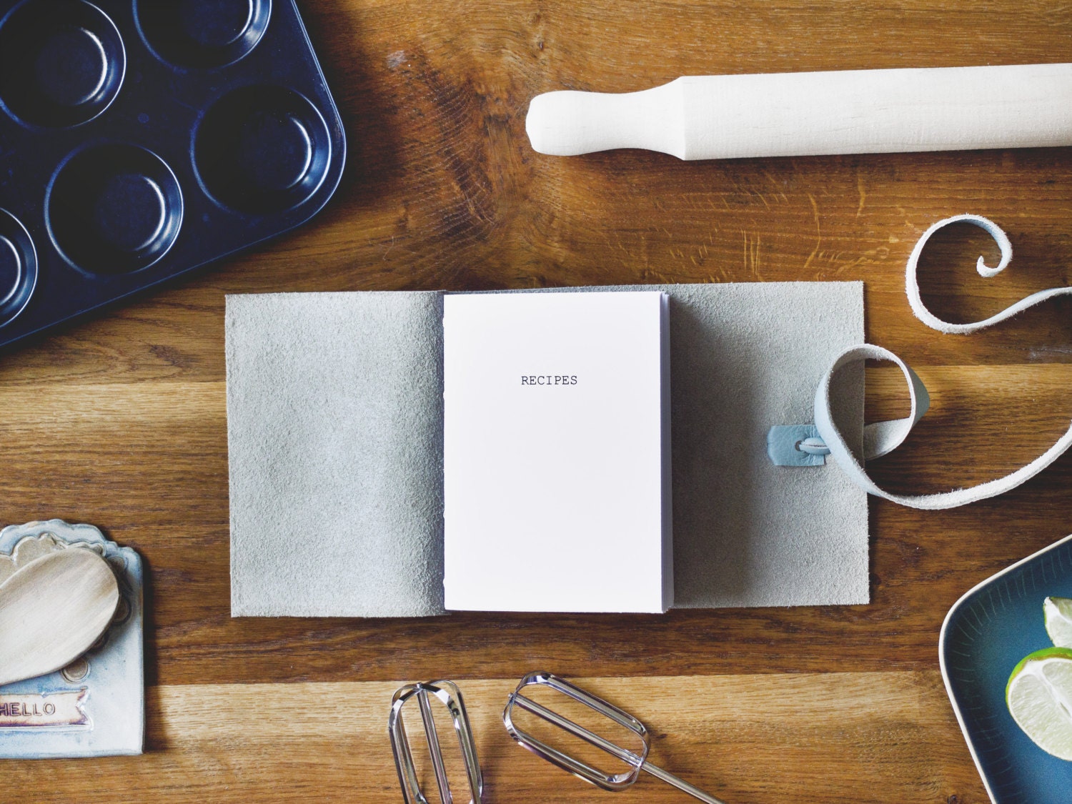 Recipe Book - Leather Wrap Journal - Hand-bound Blank Cook Book - 6 X 4 ...