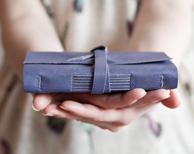 Leather Wrap Journal Dusky Violet Purple Handbound Leather - Etsy