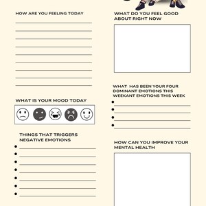 Customizable Mental Health Check-in Log Planner, A4 Downloadable PDF ...