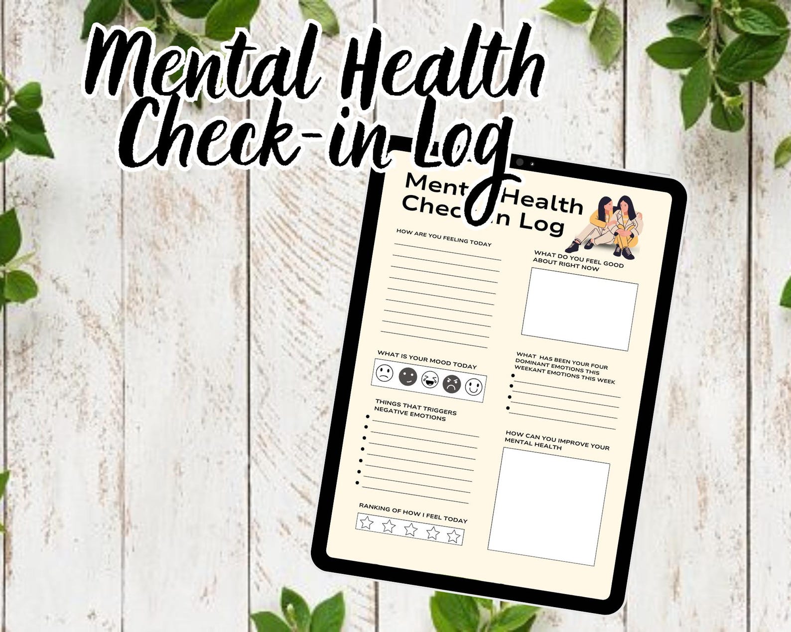 Customizable Mental Health Check-in Log Planner, A4 Downloadable PDF ...