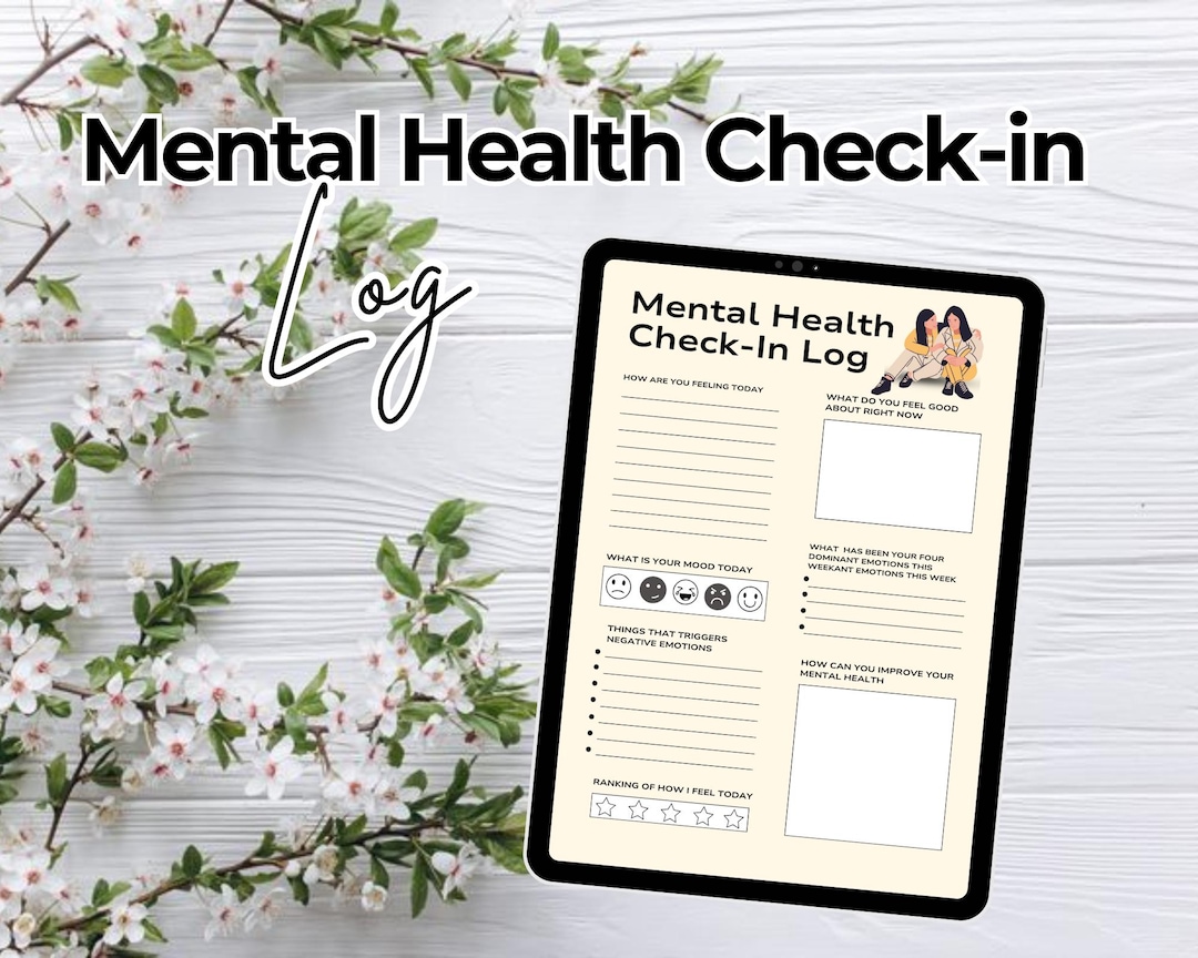 Customizable Mental Health Check-in Log Planner, A4 Downloadable PDF ...