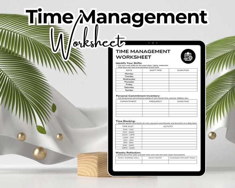 Printable Time Management Worksheet for Shift Workers, A4 PDF for ...