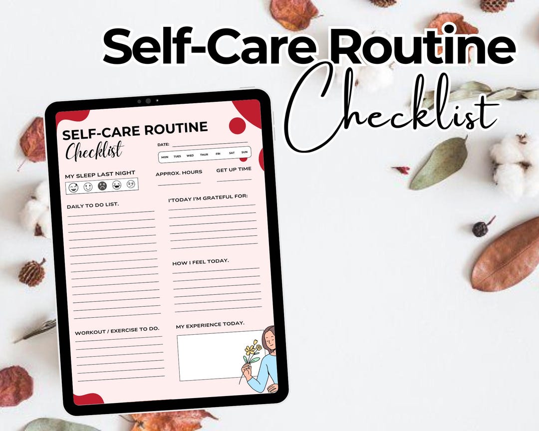 Editable Self Care Routine Checklist Planner, A4 Downloadable PDF for ...