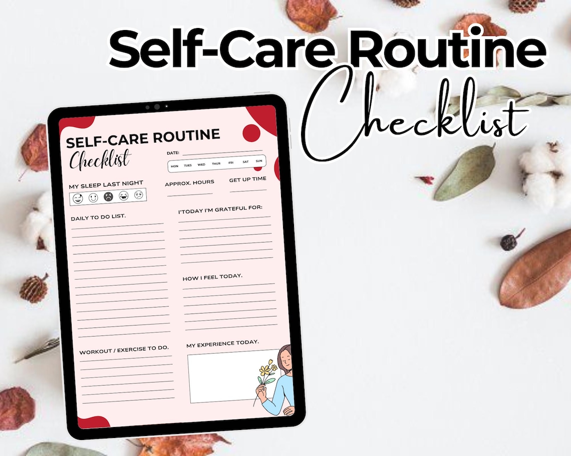 Editable Self Care Routine Checklist Planner, A4 Downloadable PDF for ...