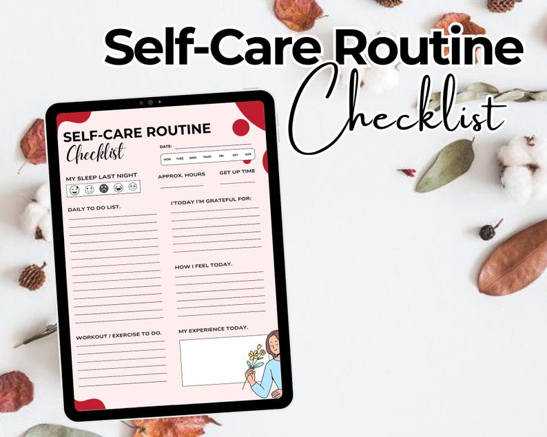 Editable Self Care Routine Checklist Planner, A4 Downloadable PDF for ...