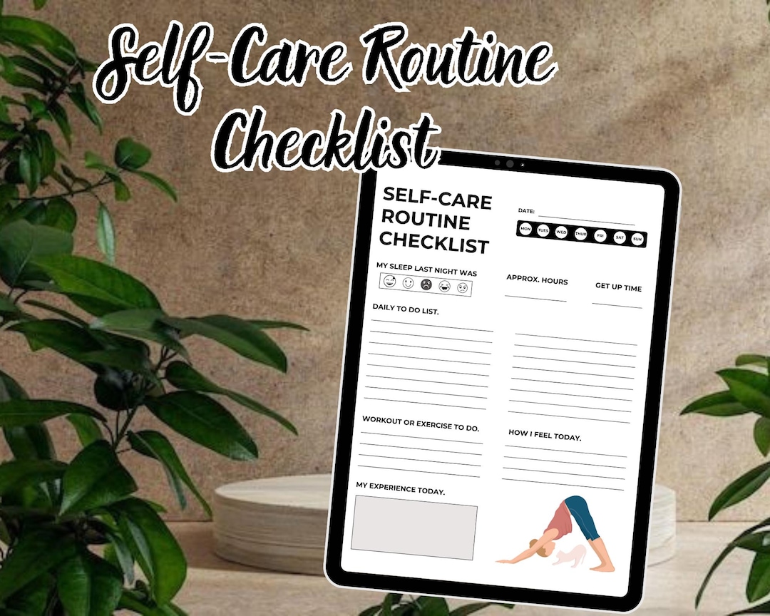 Printable Self Care Routine Checklist Planner, A4 Downloadable PDF for ...